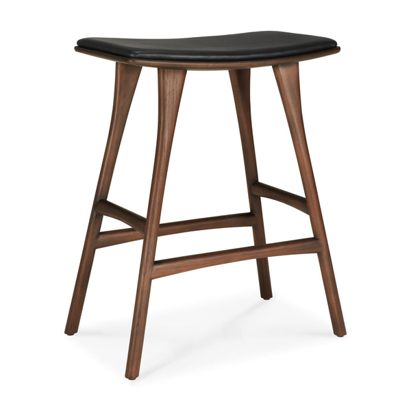 Ethnicraft Teak Osso Counter Stool - Leather – Trit House