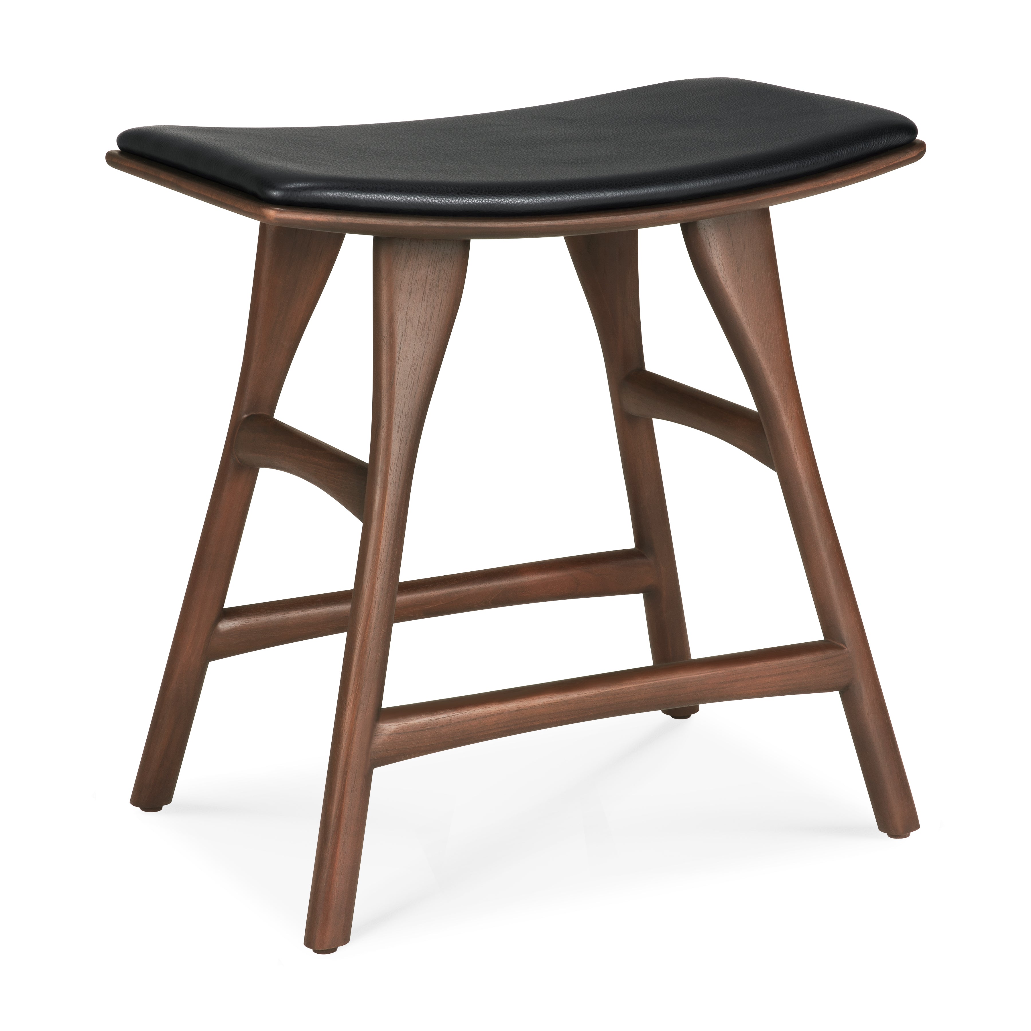 Ethnicraft Teak Osso Stool - Leather – Trit House